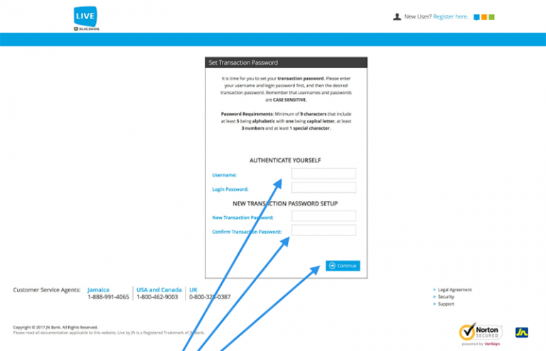 How to recover your transaction password - JN Bank