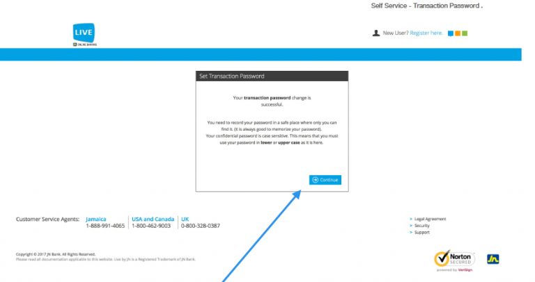 How to recover your transaction password - JN Bank